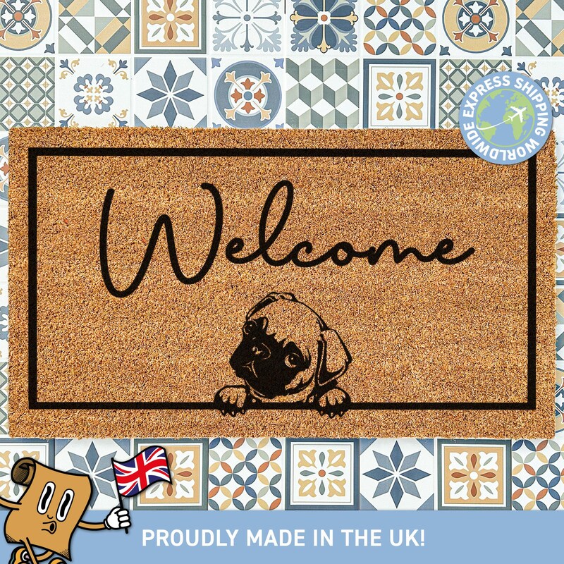 Pug Welcome Mat - Etsy