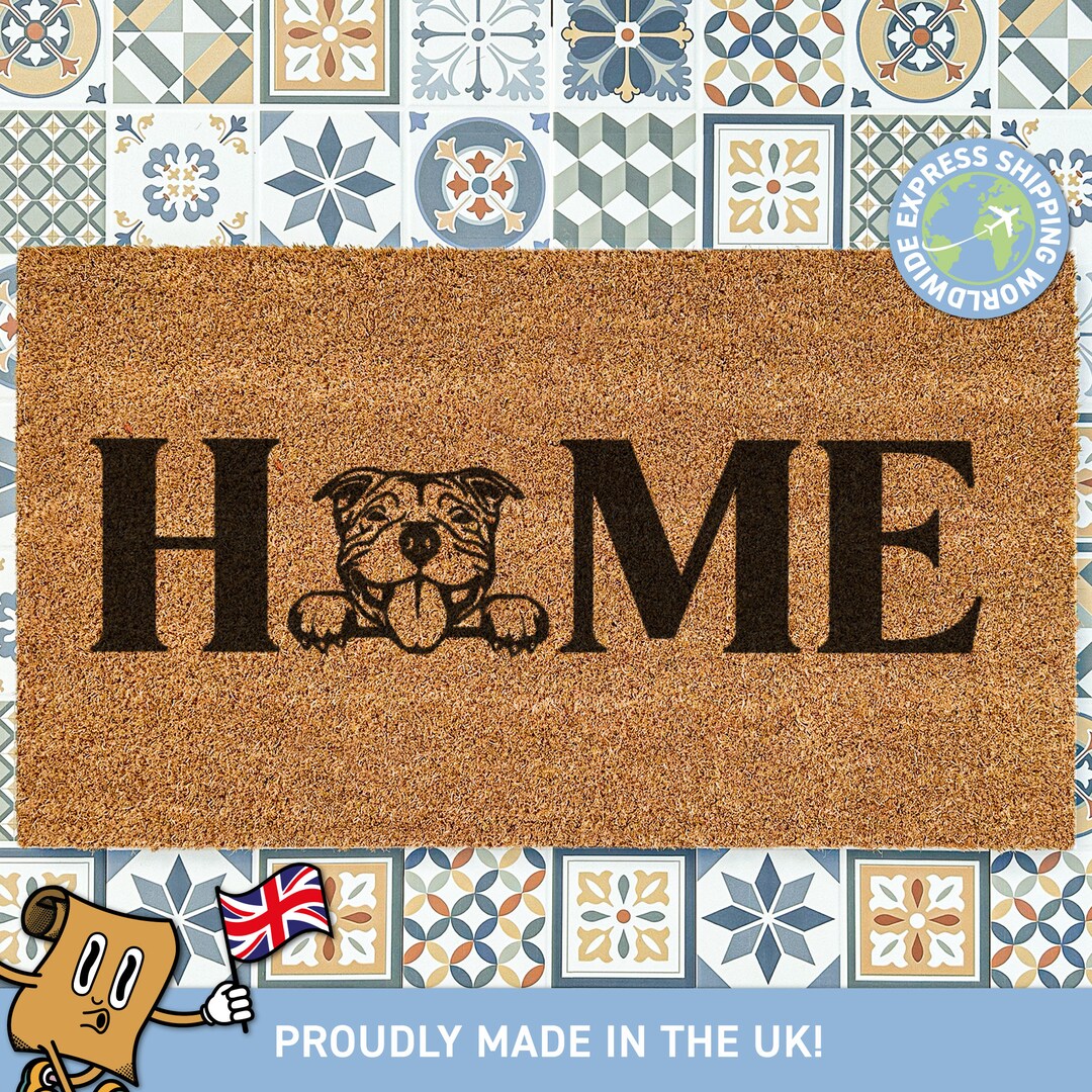 Pitbull Dog Home Doormat Porch Doormat Customised Gift for Dog Lovers ...
