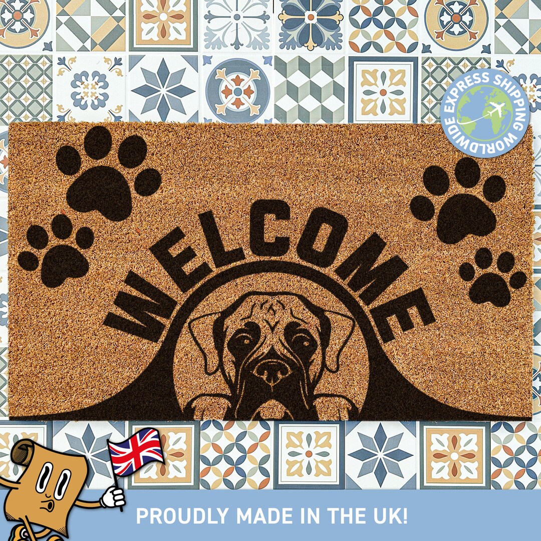 Boxer Dog Welcome Mat Dog Themed Decor Personalized Family Pet Gift ...