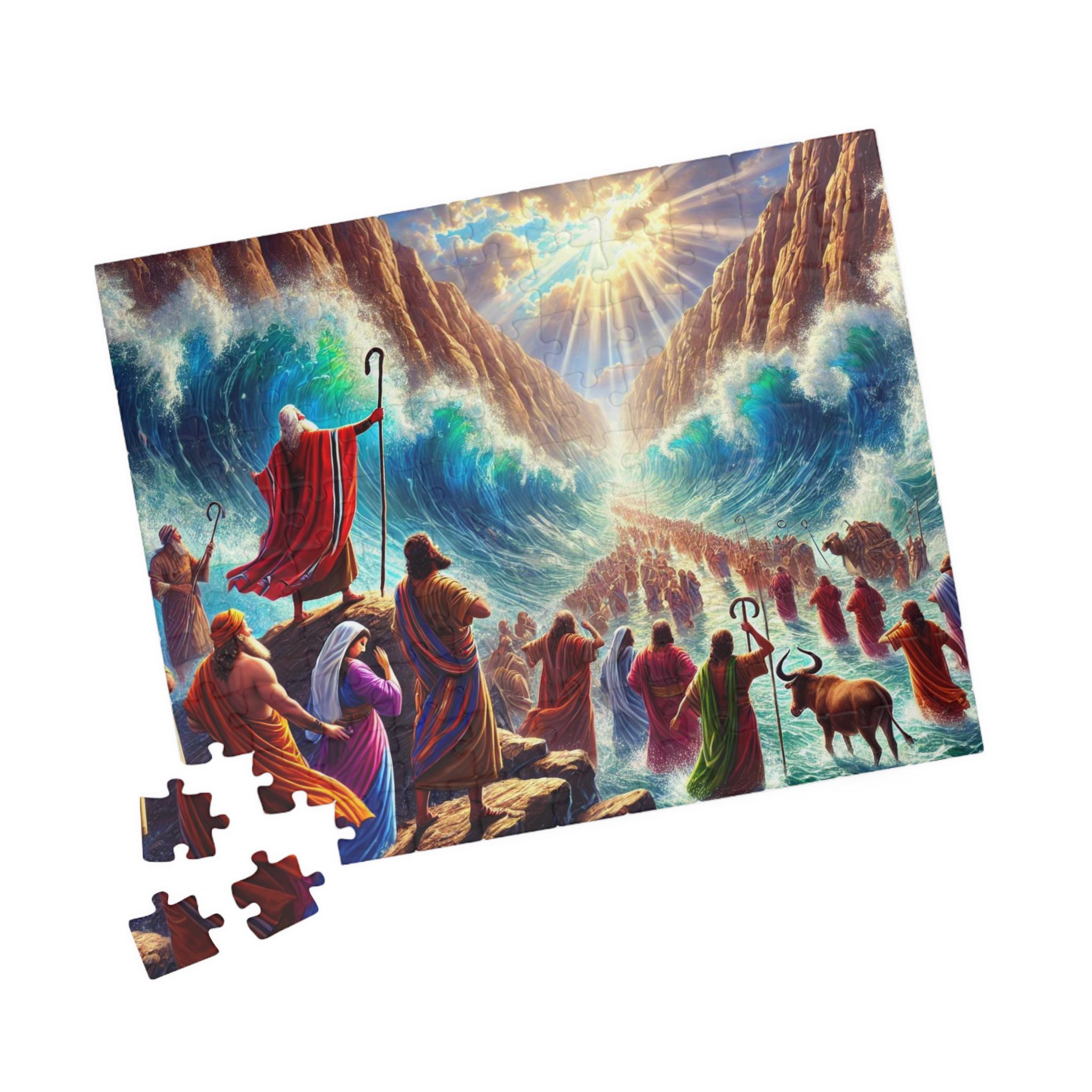 Christian Puzzle "moses Parting Red Sea" Bible Puzzle for Kids ...
