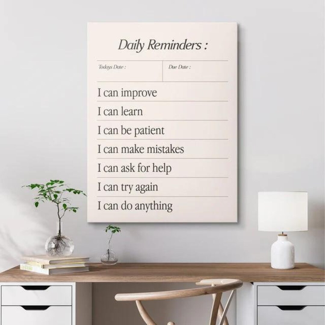 Daily Reminder - Motivational Quote Canvas Painting Wall Art Home Decor ...