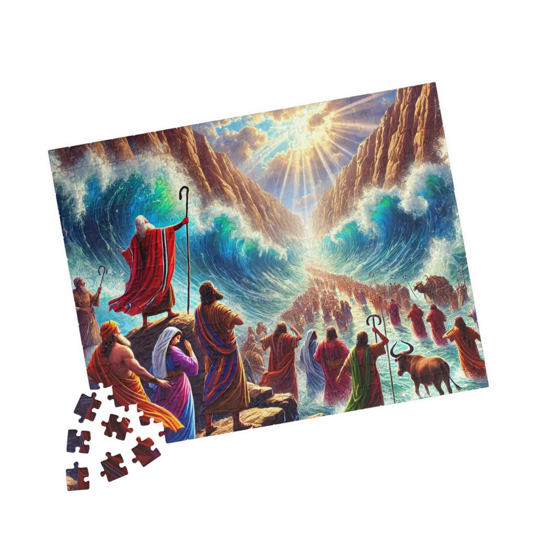 Christian Puzzle "moses Parting Red Sea" Bible Puzzle for Kids ...
