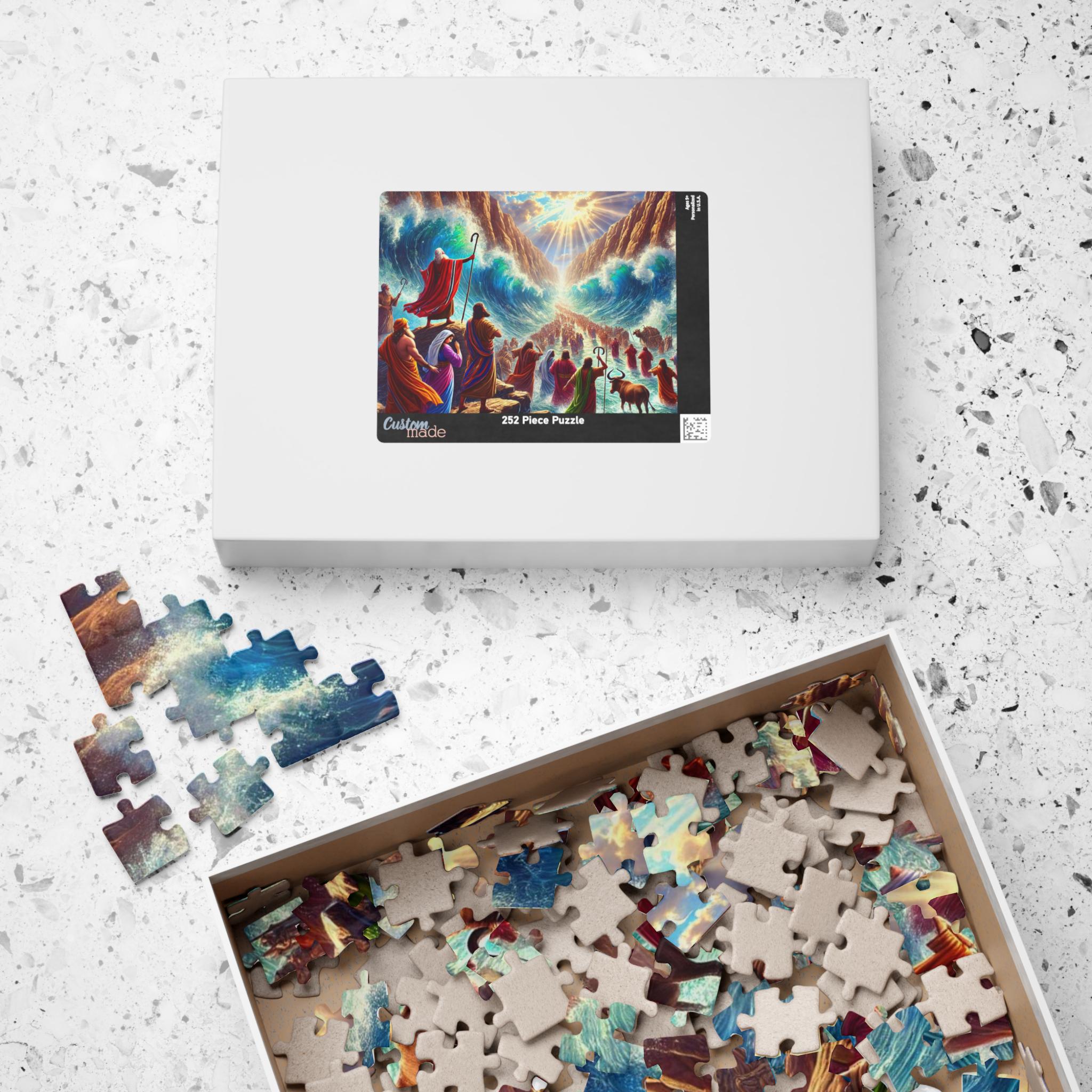 Christian Puzzle "moses Parting Red Sea" Bible Puzzle for Kids ...