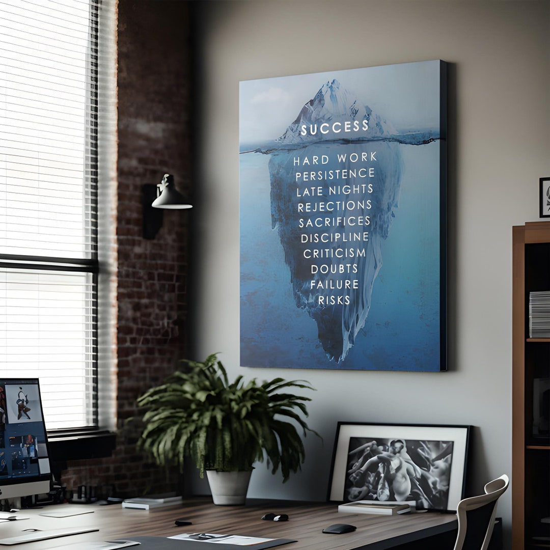 Success Iceberg - Motivational Quote Canvas Painting Wall Art Home ...