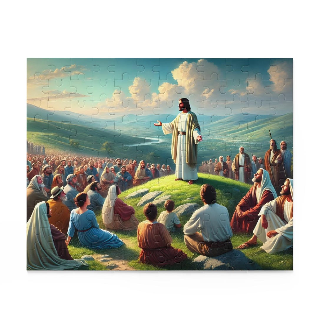 Christian Puzzle With Jesus sermon on the Mount Christian Jesus Puzzle ...