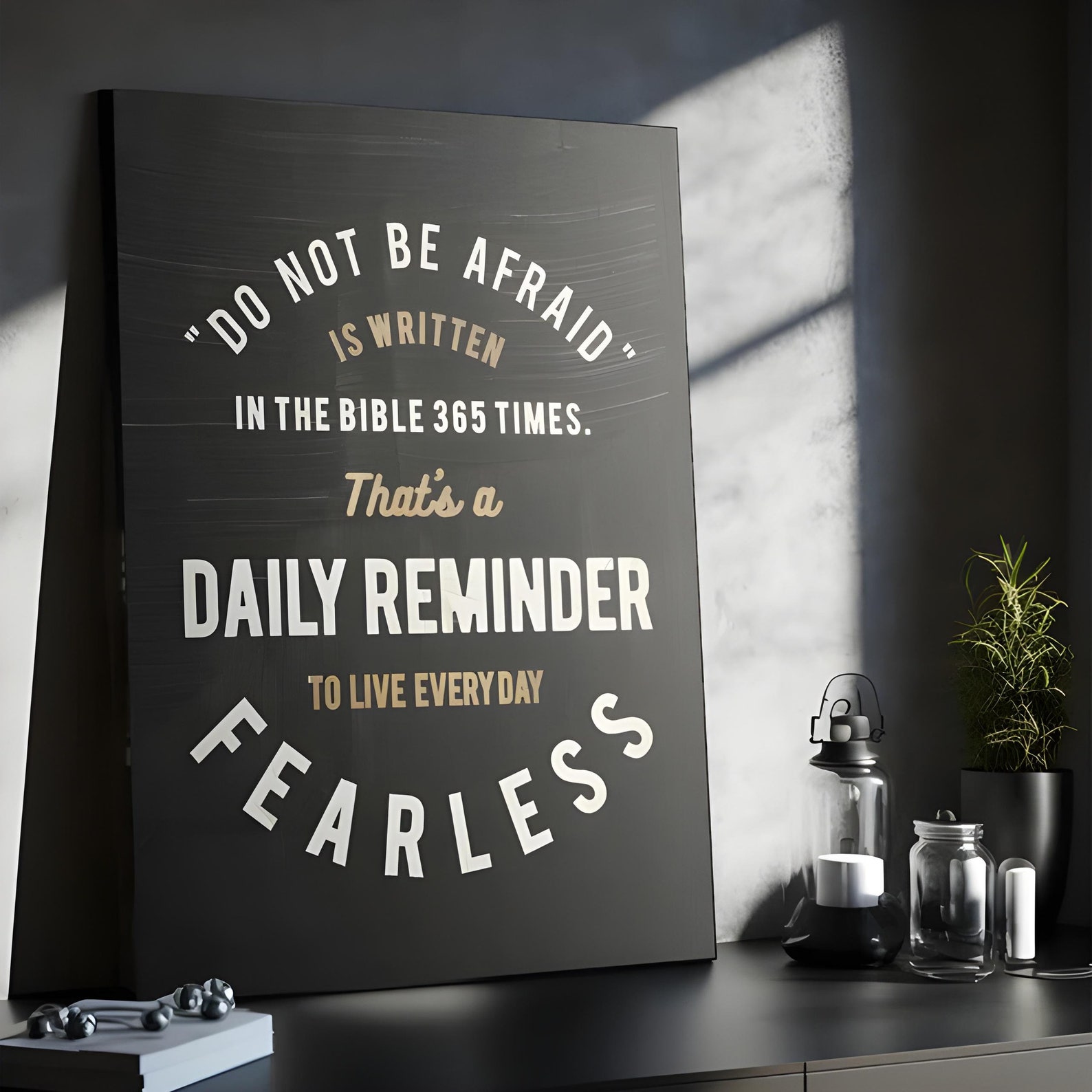 Fearless - Motivational Quote Canvas Painting Wall Art Home Decor ...