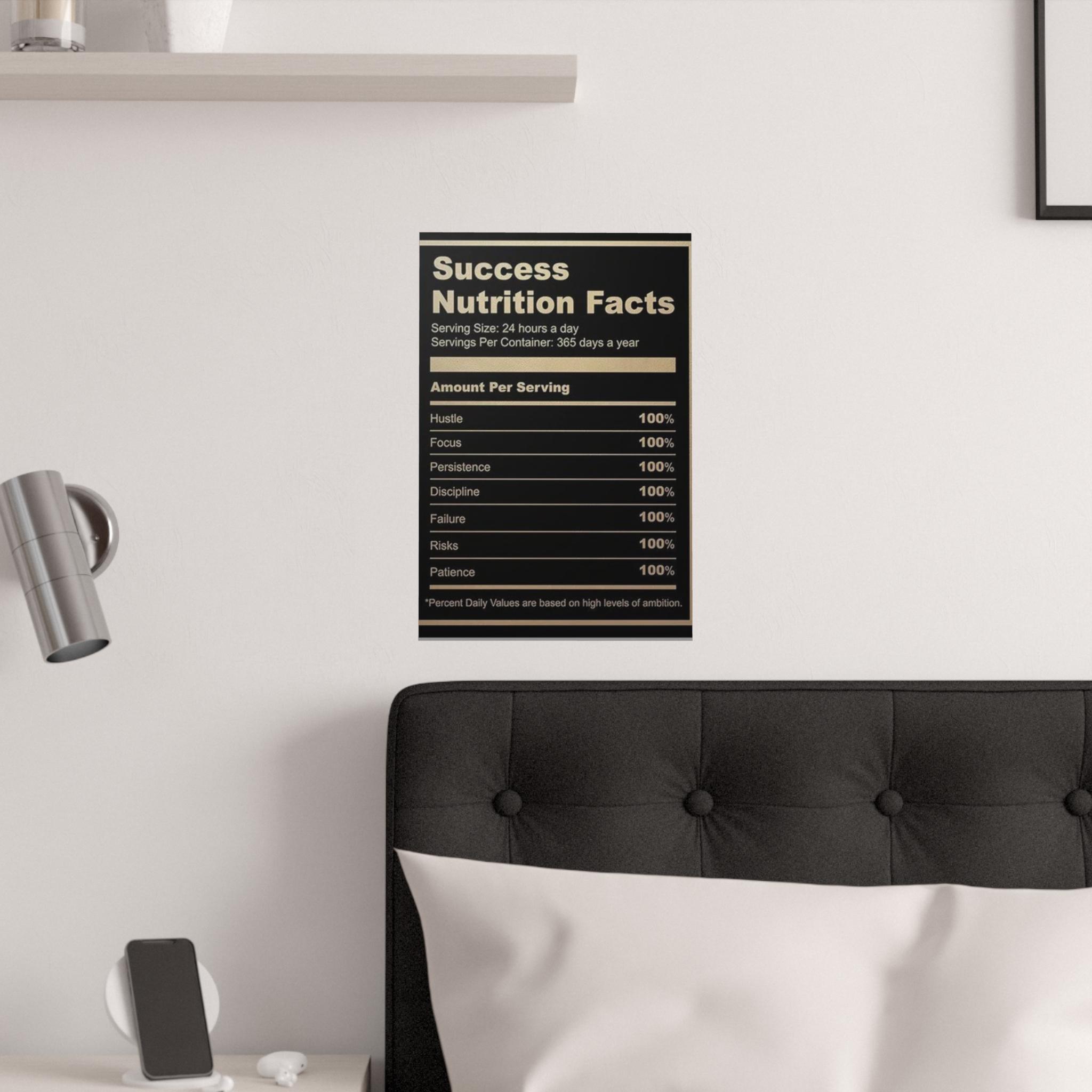 Success Nutrition Facts - Motivational Quote Canvas Print Wall Art Home ...