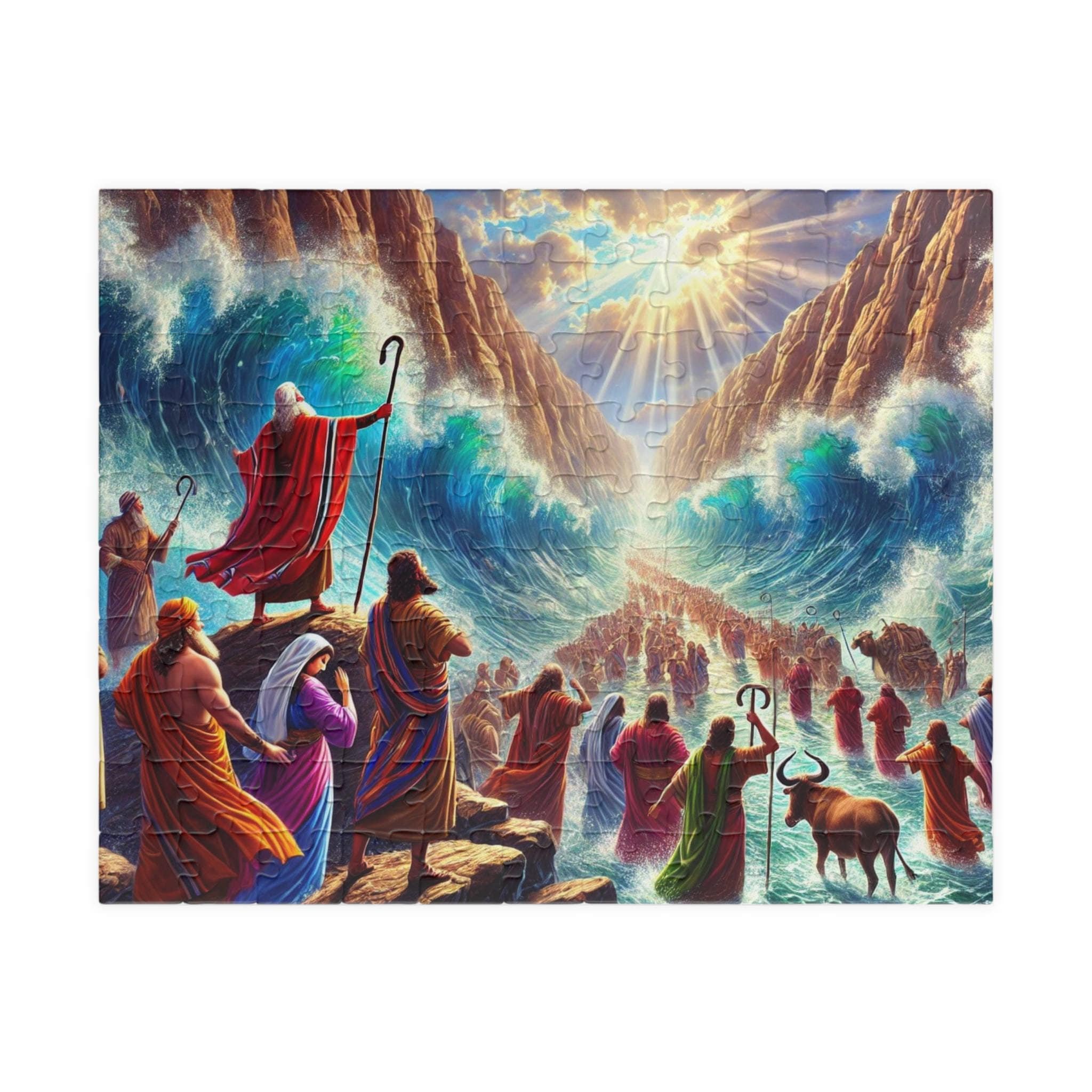 Christian Puzzle "moses Parting Red Sea" Bible Puzzle for Kids ...