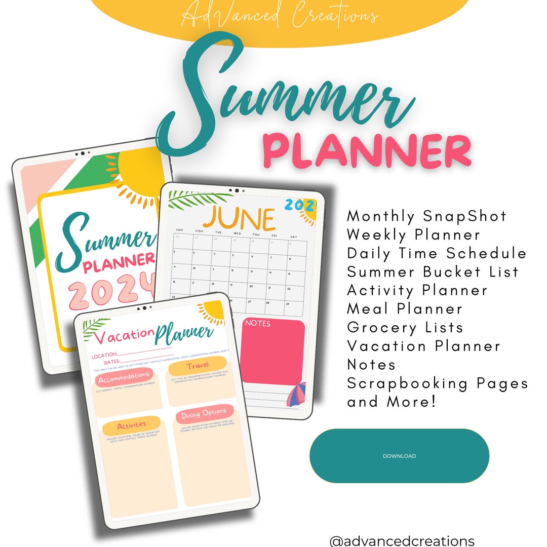 Printable Summer Parent Planner - Etsy
