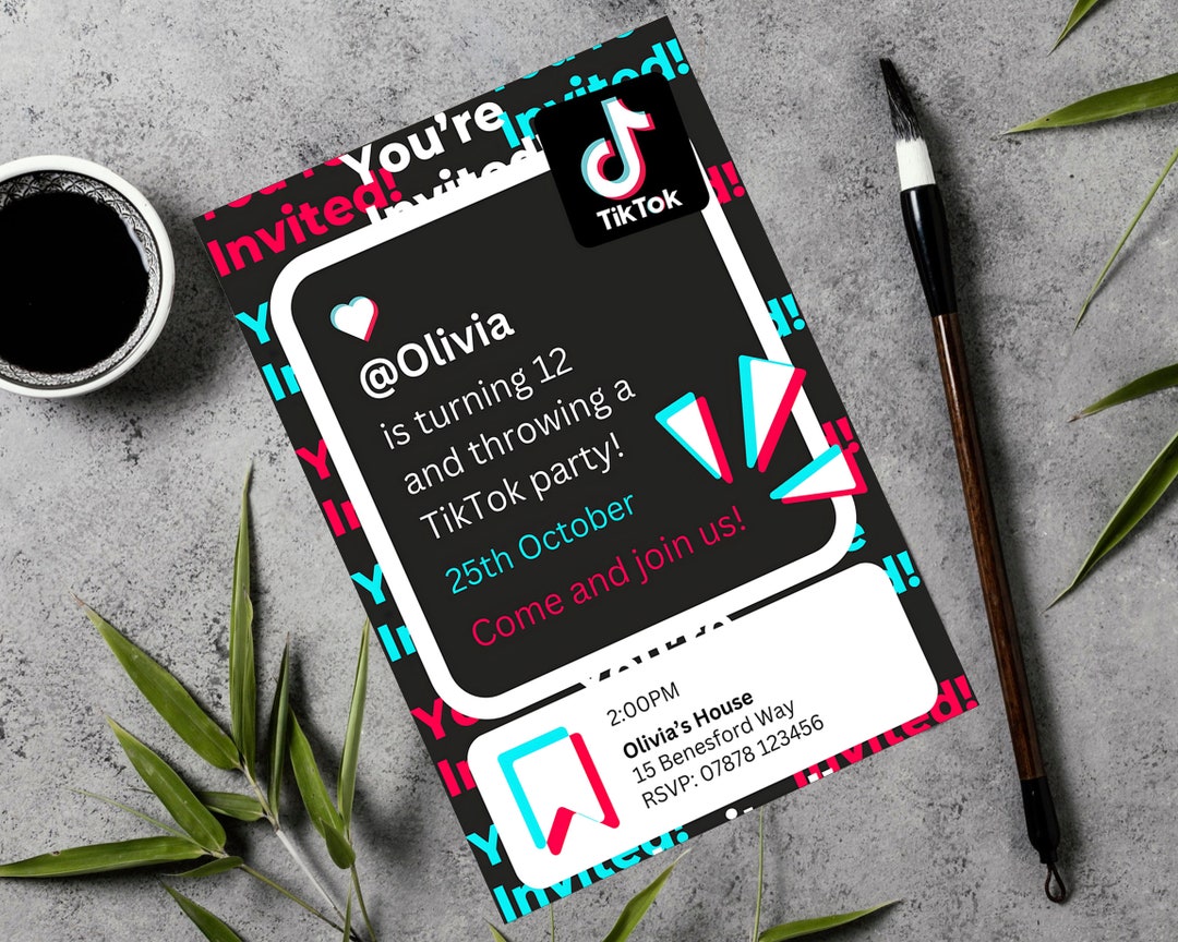Tik Tok Birthday Invitation Birthday Invitation for Girls - Etsy