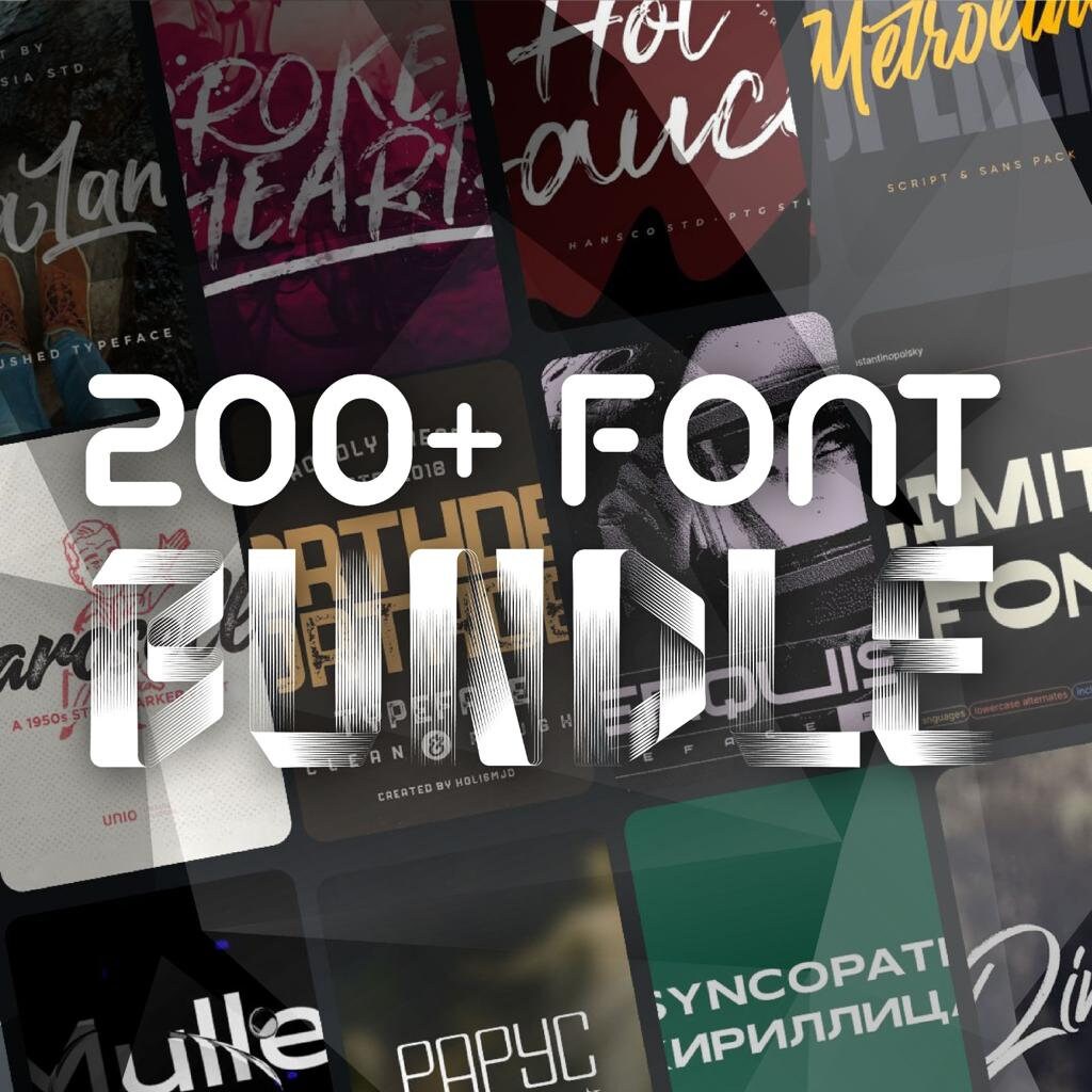 Premium 200+ Fonts Bundle Collection - Etsy