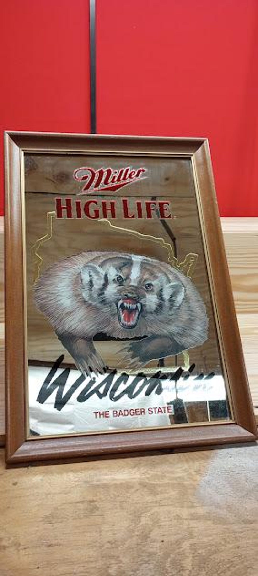 Miller High Life Beer Sign State of Wisconsin Badger - Etsy