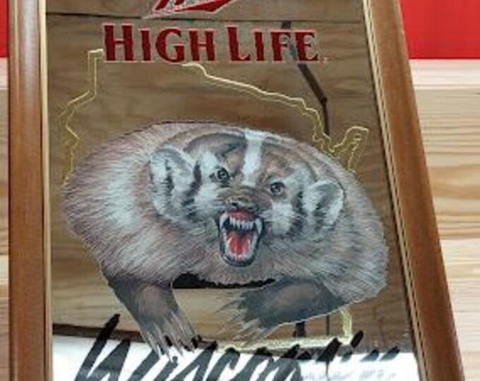 Miller High Life Beer Sign State of Wisconsin Badger - Etsy