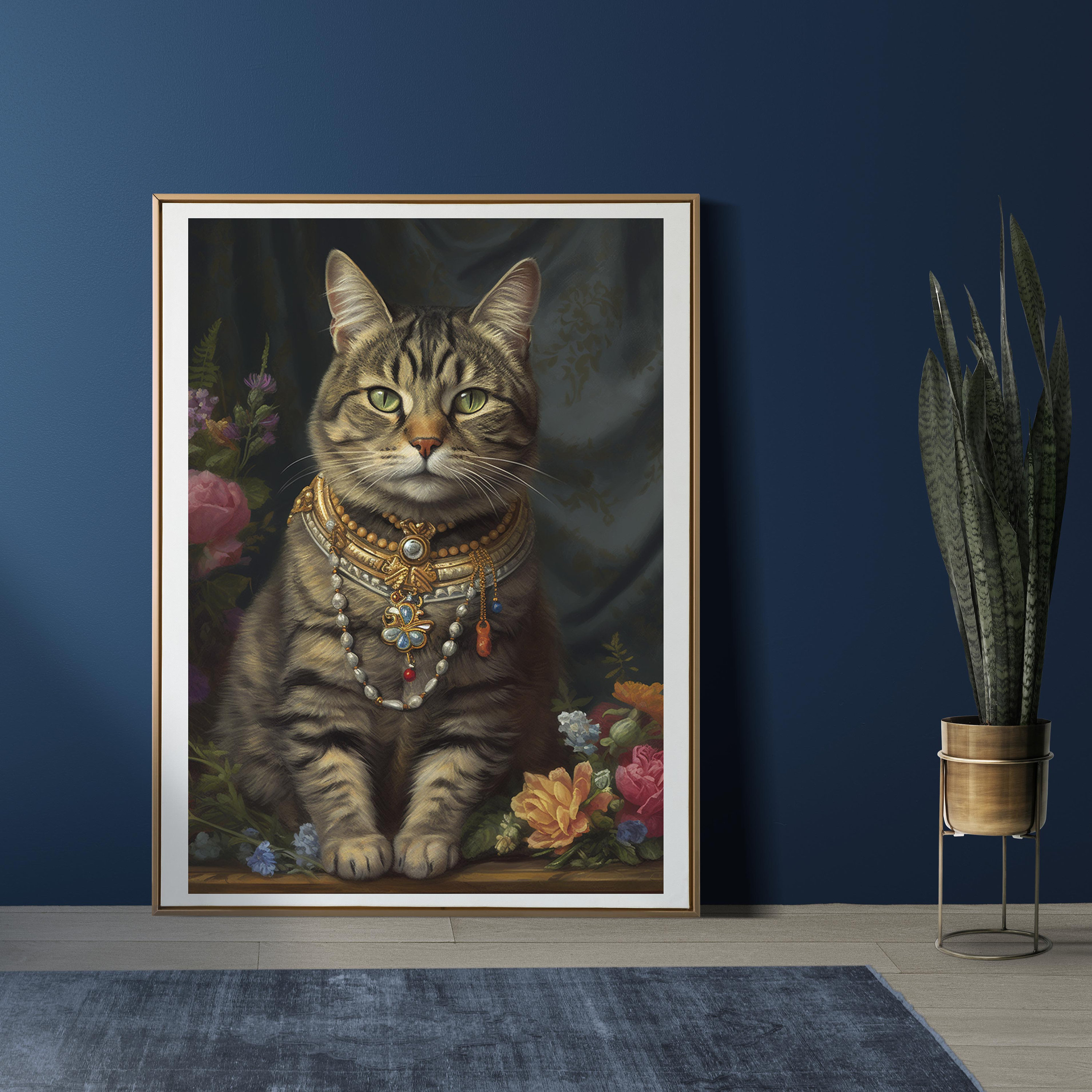 Cat Print Tabby Cat Oil Ainting Painting Print Tabby Cat Wall Art Cat ...