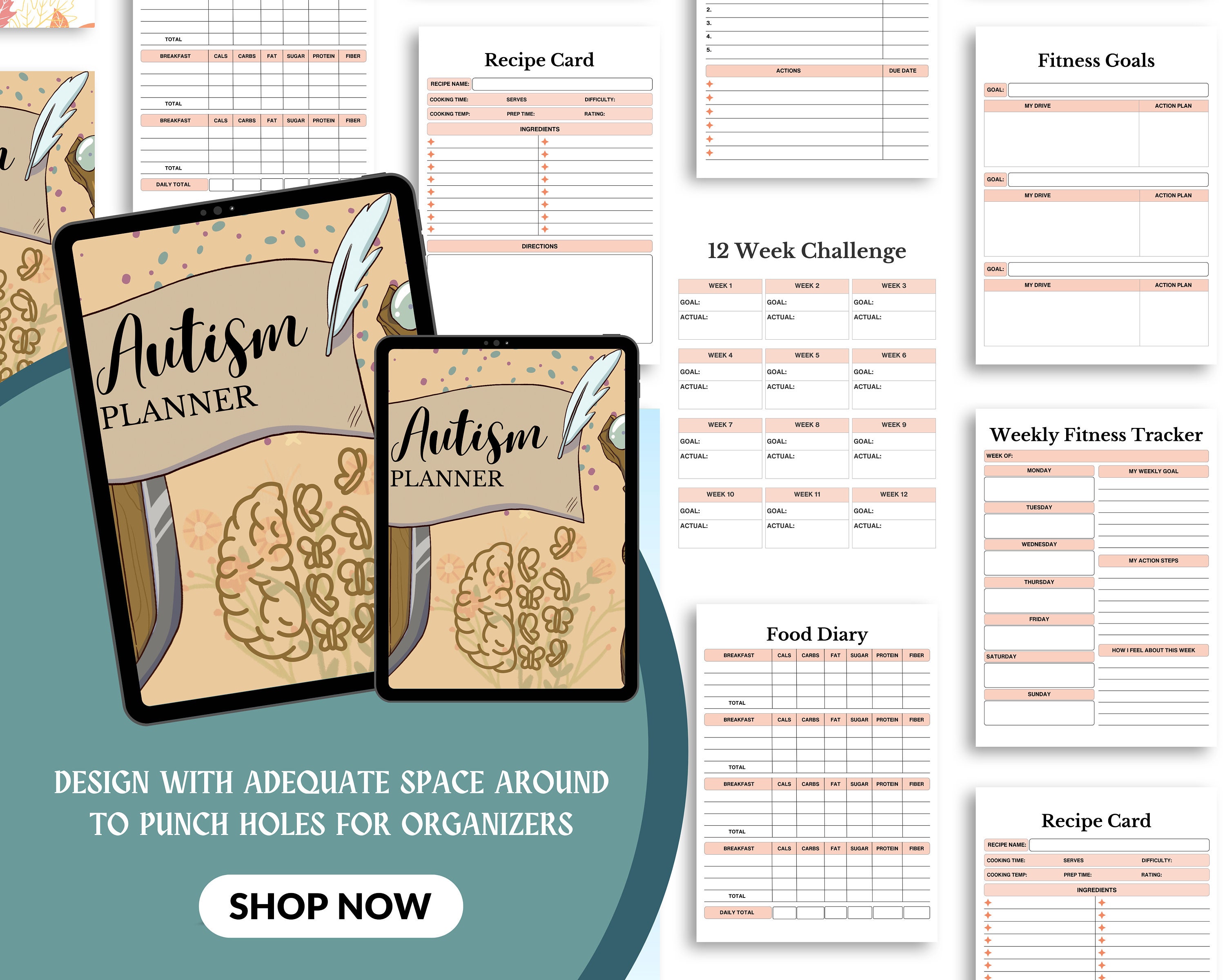 Autism Planner Binder Printable ADHD Productivity Planner Behavior ...