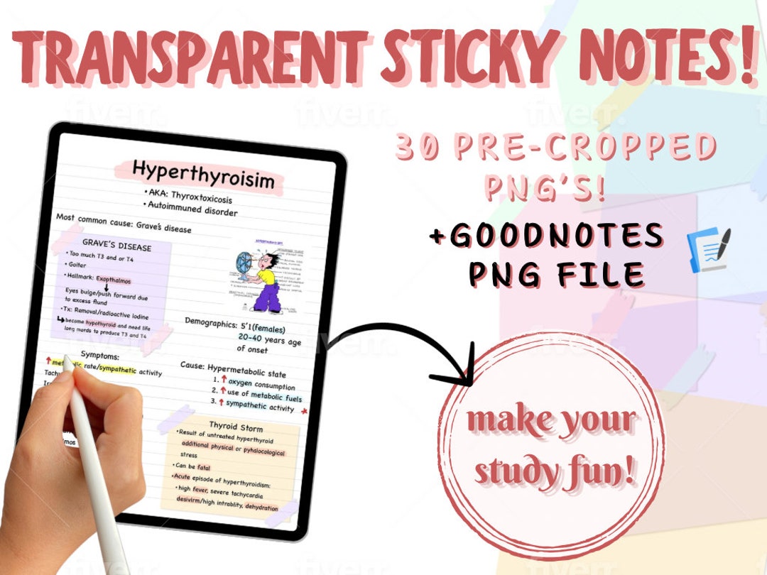 Digital Transparent Sticky Notes, Digital Sticky Notes, Cute Sticky ...