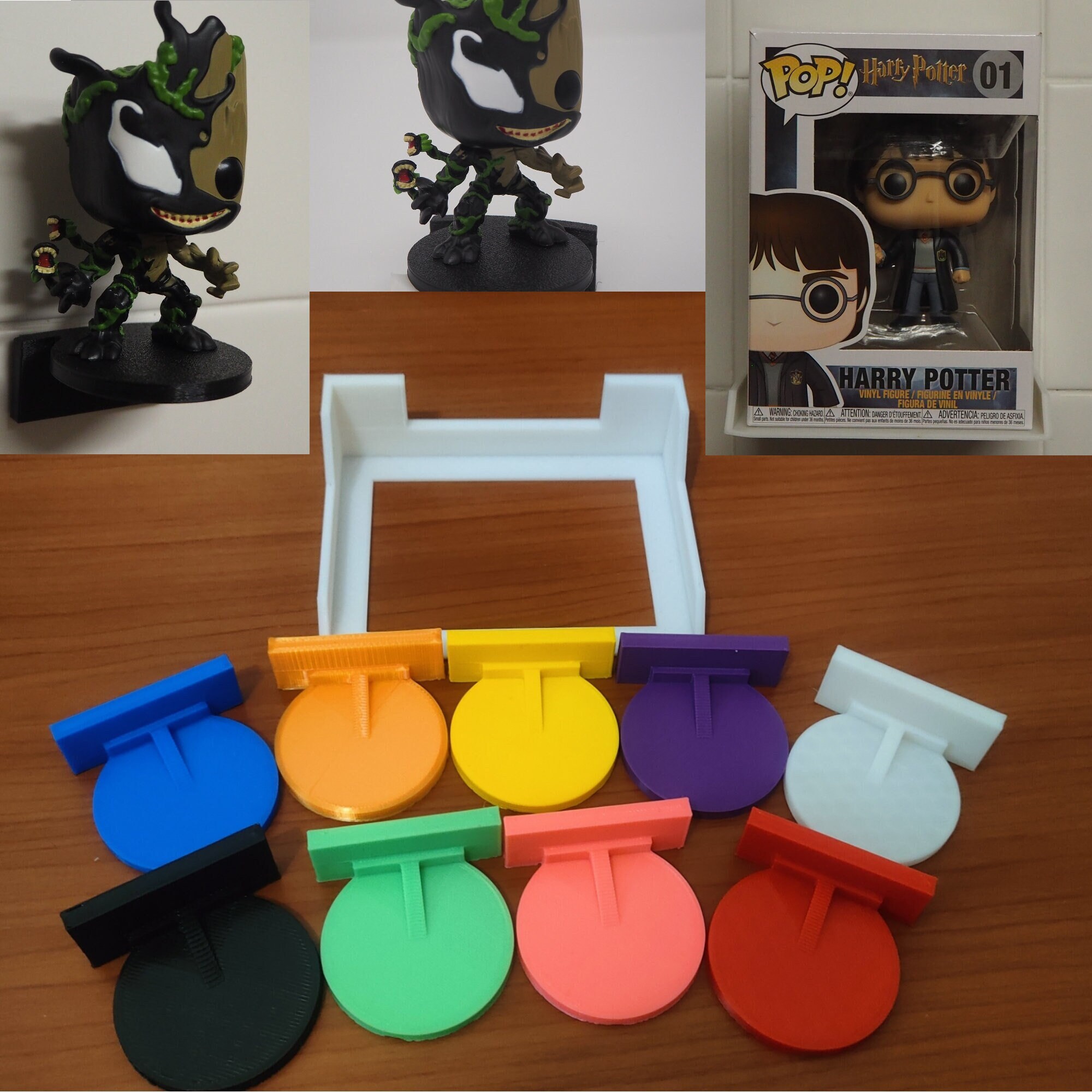 Funko POP Display Wall Stand Shelf Custom Funko Pop Mount Stick to the ...