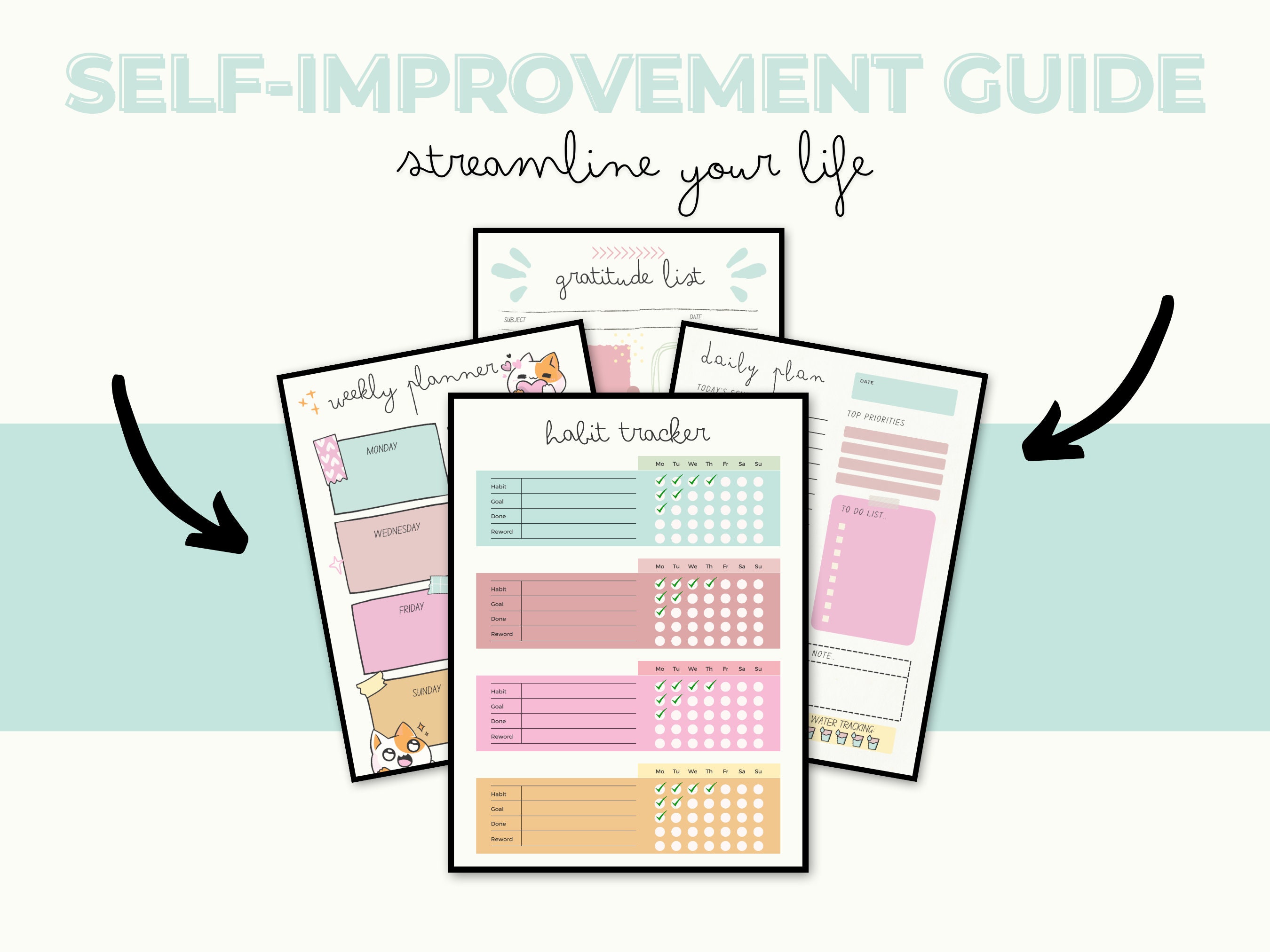 Printable Habit Tracker, Daily Planner, Weekly Planner, Gratitude ...