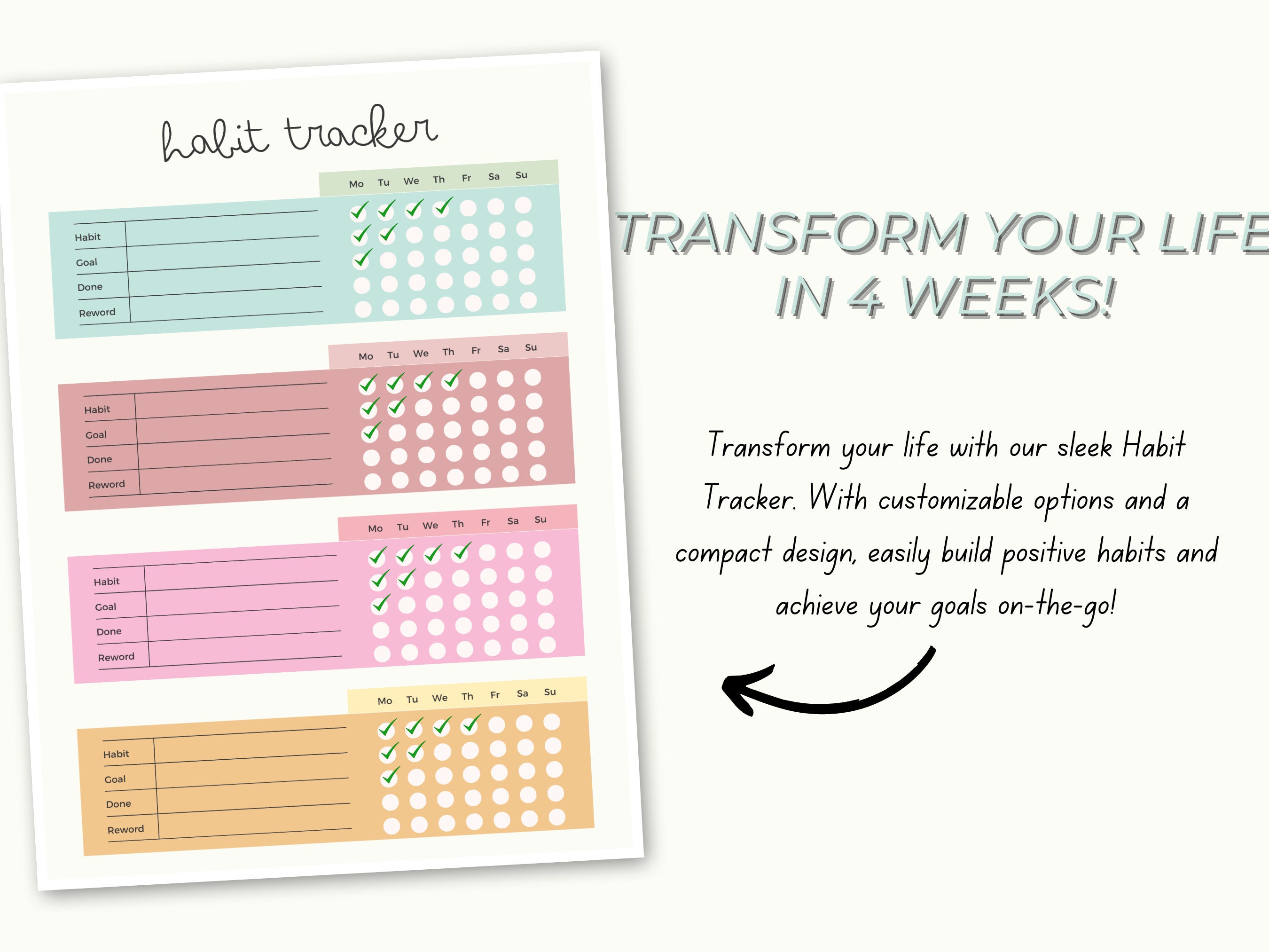 Printable Habit Tracker, Daily Planner, Weekly Planner, Gratitude ...