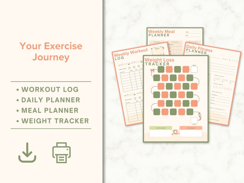Printable Daily Fitness & Meal Planner | Weight Loss Tracker | New Year ...