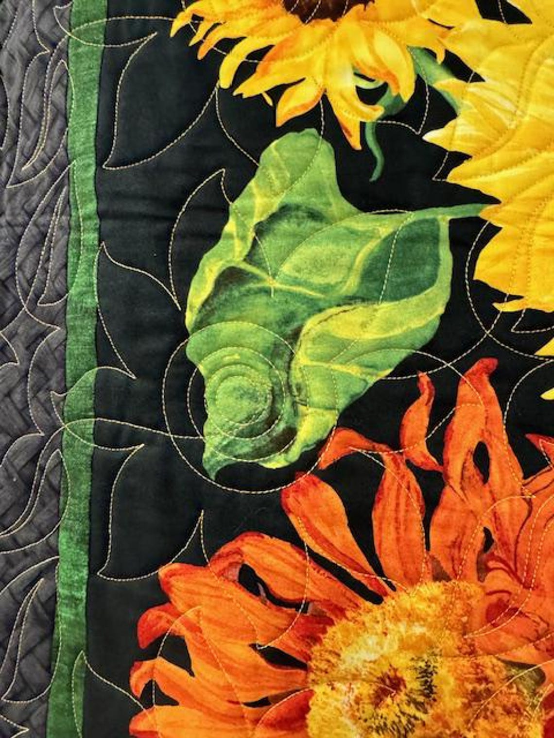 Sunflower Quilted Wall Hanging, Table Topper - Etsy