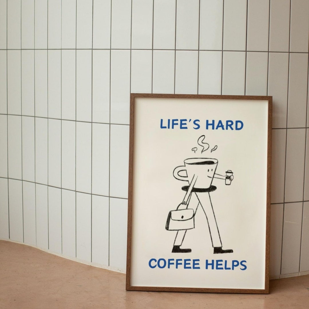 Coffee Sketch Art Retro Drink Poster Office Art Coffee - Etsy