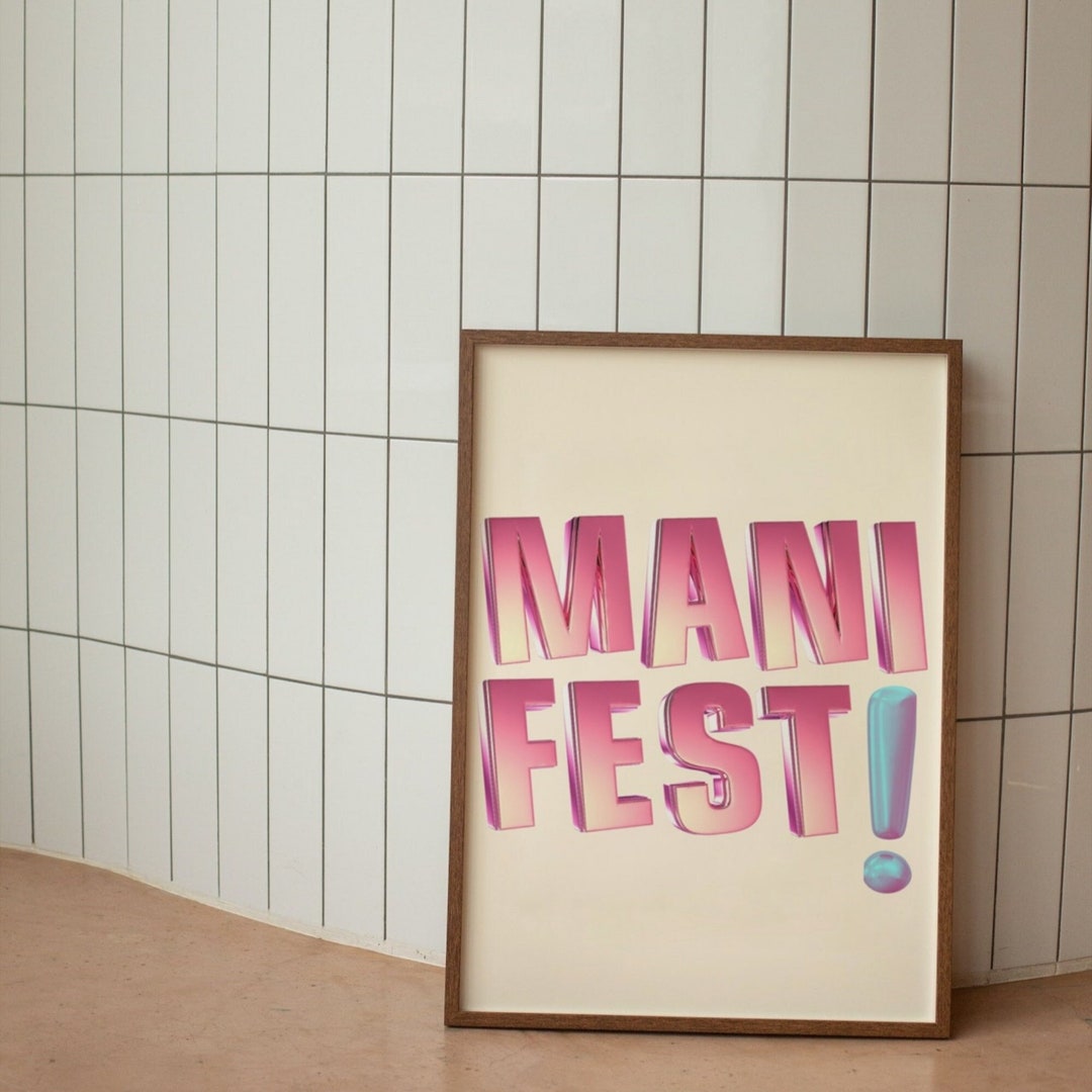 Manifest Art Print Manifesting Posters Inspirational Art Y2K Aesthetic ...