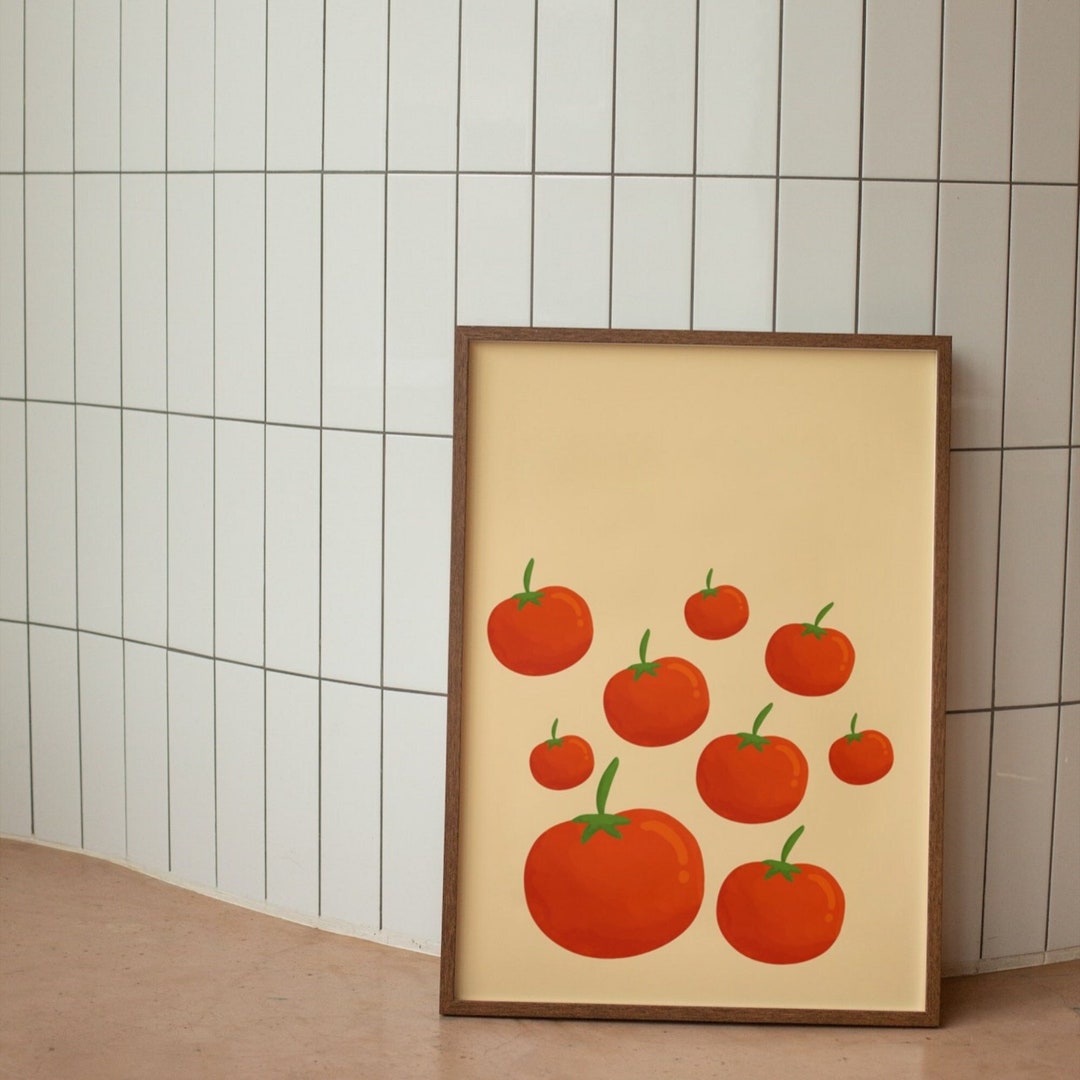 Tomato Print Retro Wall Art Tomato Art Print Retro Kitchen Print ...