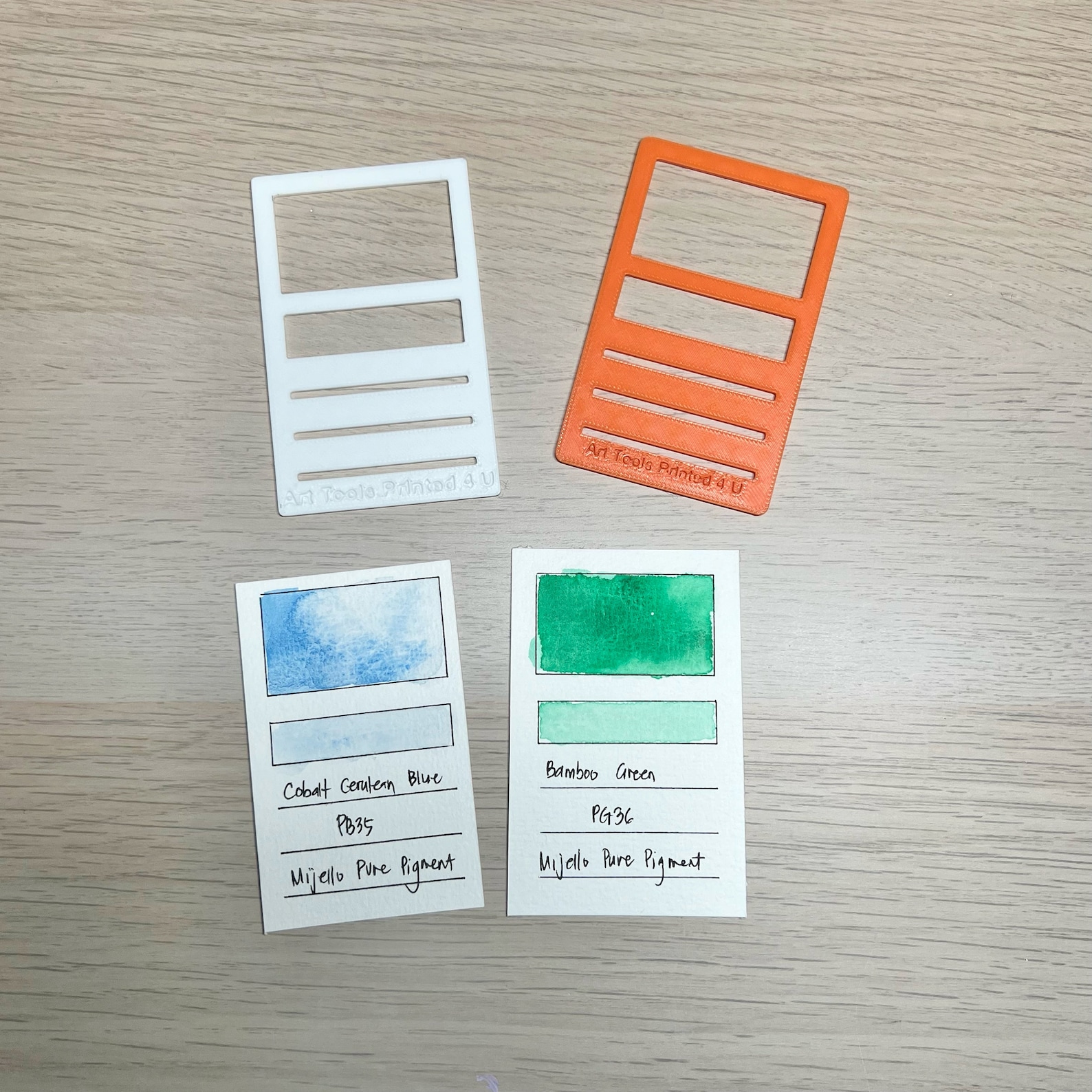 Watercolor Swatch Card Template - Etsy