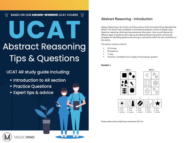 UCAT Abstract Reasoning Study Guide: Tips and Questions From Experts - Etsy