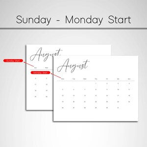 Minimalist Calendar PDF, Calendar 2024 Letter Size & A4 Printable ...