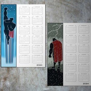 Super Hero Yearly Calendar 2024 PDF A3 Tabloid Size Printable Yearly ...