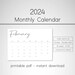 Minimalist Calendar PDF, Calendar 2024 Letter Size & A4 Printable ...