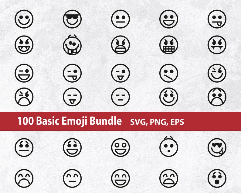 Enjoy Face Svg, 100 Cartoon Face Emotion Svg, Png, Emotion Characters ...