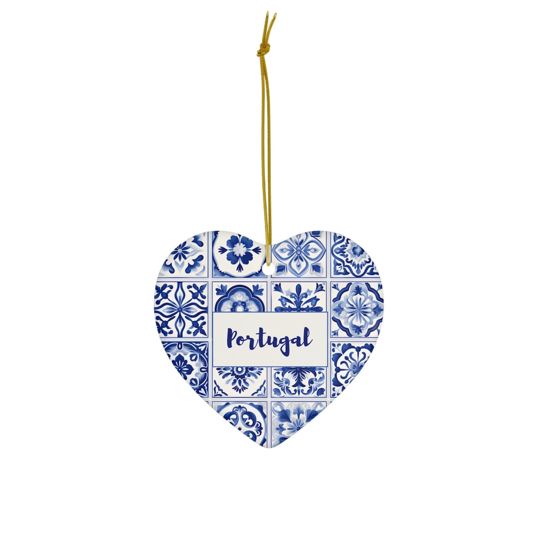 Portugal Ornament Blue Portuguese Tiles Ceramic Heart - Etsy