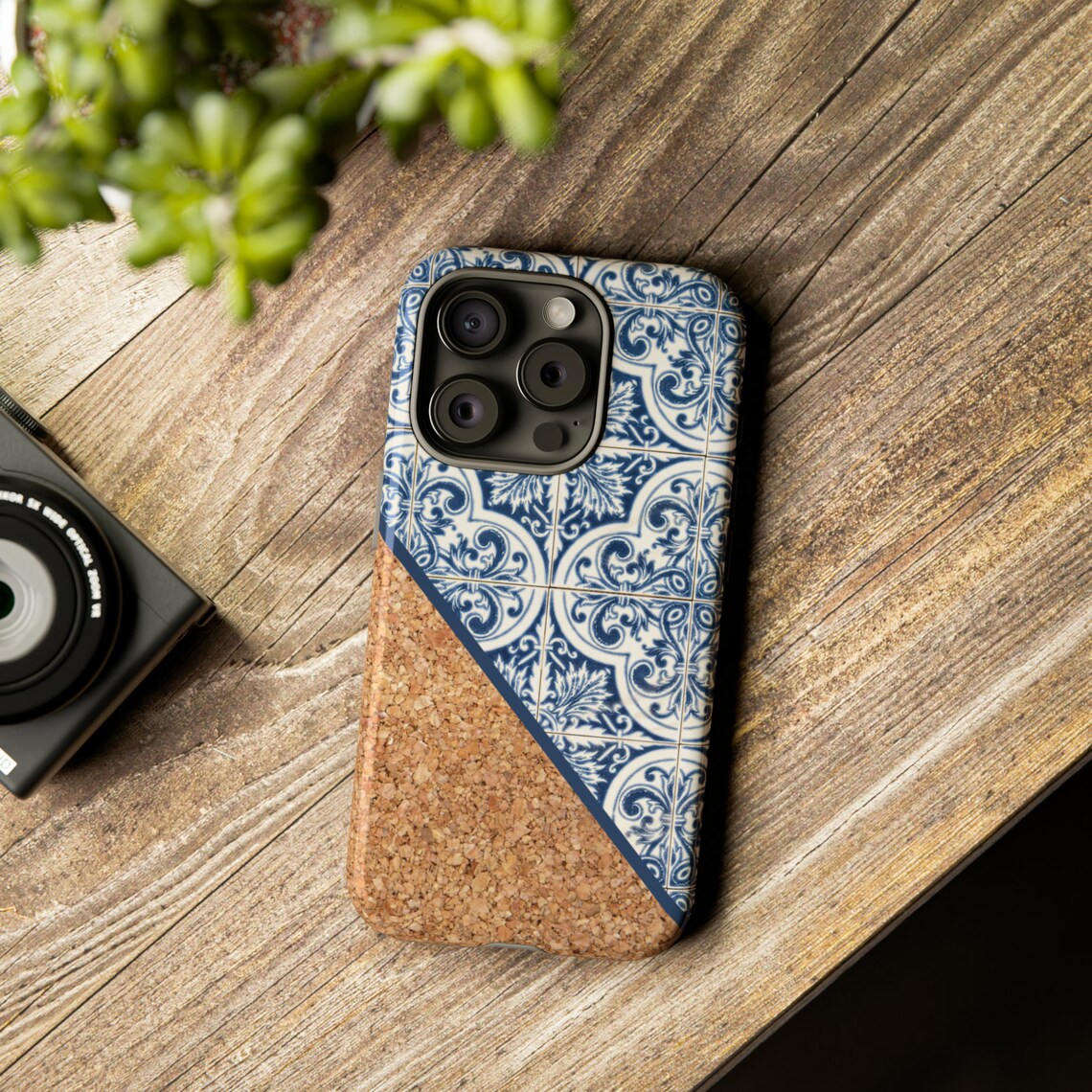 Portuguese Tiles and Cork Phone Case iPhone 15 14 Pro Max 13 12 11 ...