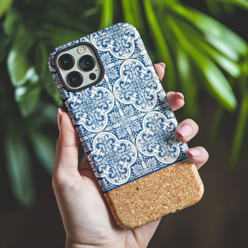 Portuguese Tiles and Cork Phone Case iPhone 15 14 Pro Max 13 12 11 ...
