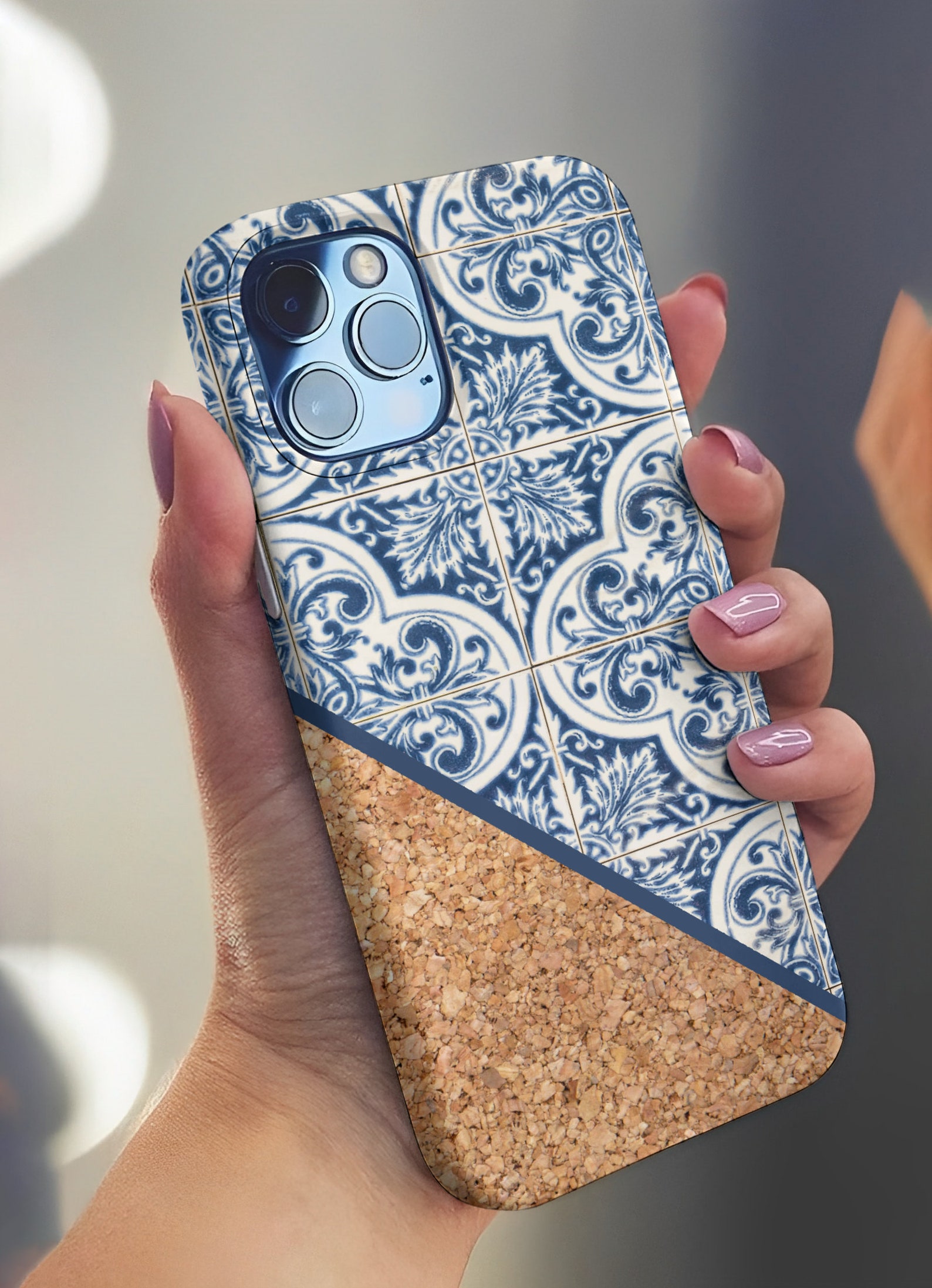 Portuguese Tiles and Cork Phone Case iPhone 15 14 Pro Max 13 12 11 ...