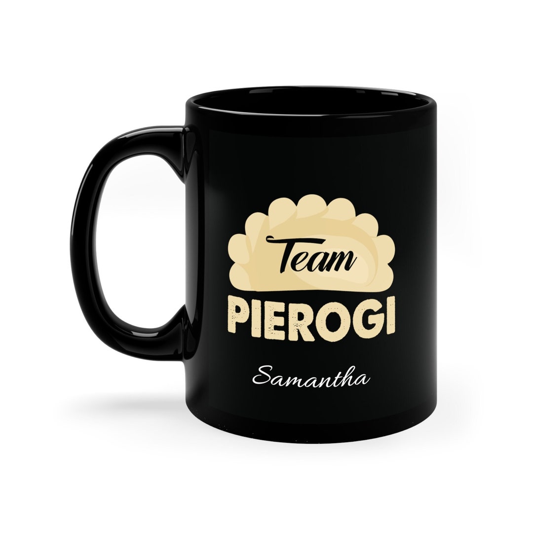 Personalized Pierogi Team Black Mug, Polish Dumplings Gift - Etsy