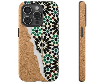 Portuguese Tiles and Cork Phone Case iPhone 15 14 Pro Max 13 12 11 ...