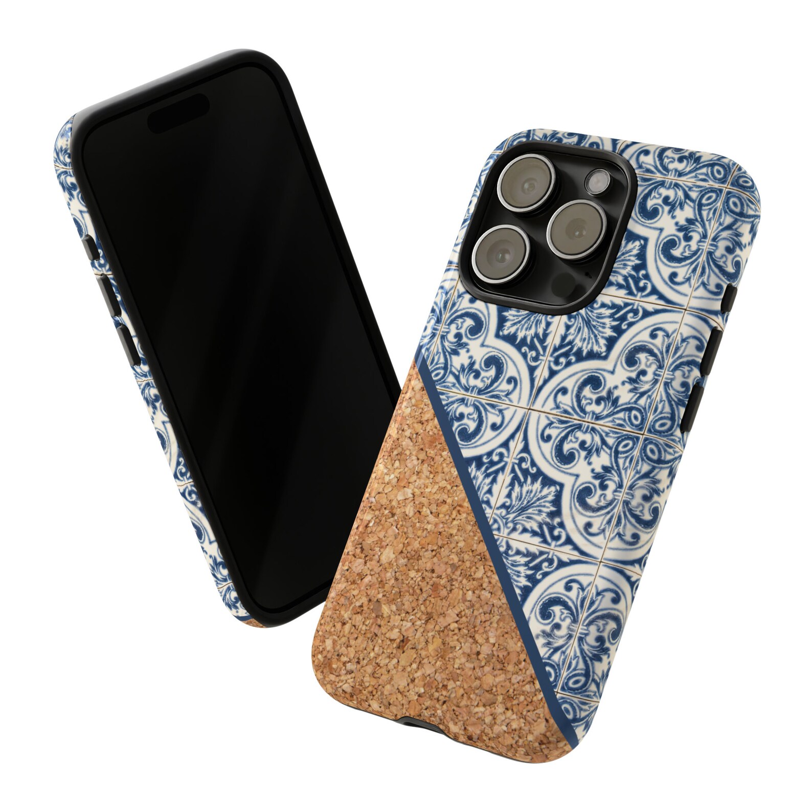 Portuguese Tiles and Cork Phone Case iPhone 15 14 Pro Max 13 12 11 ...