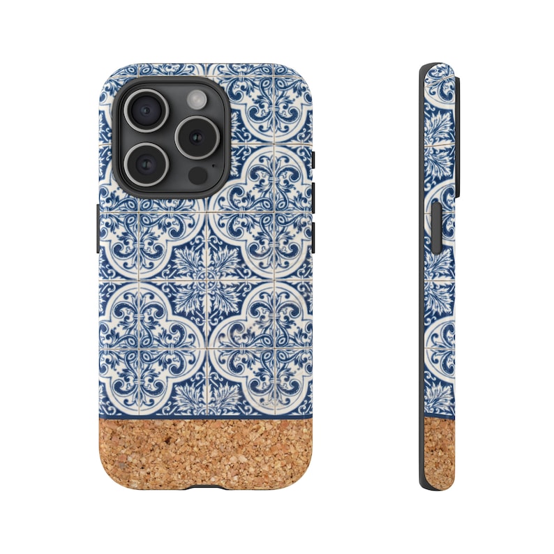 Portuguese Tiles and Cork Phone Case iPhone 15 14 Pro Max 13 12 11 ...