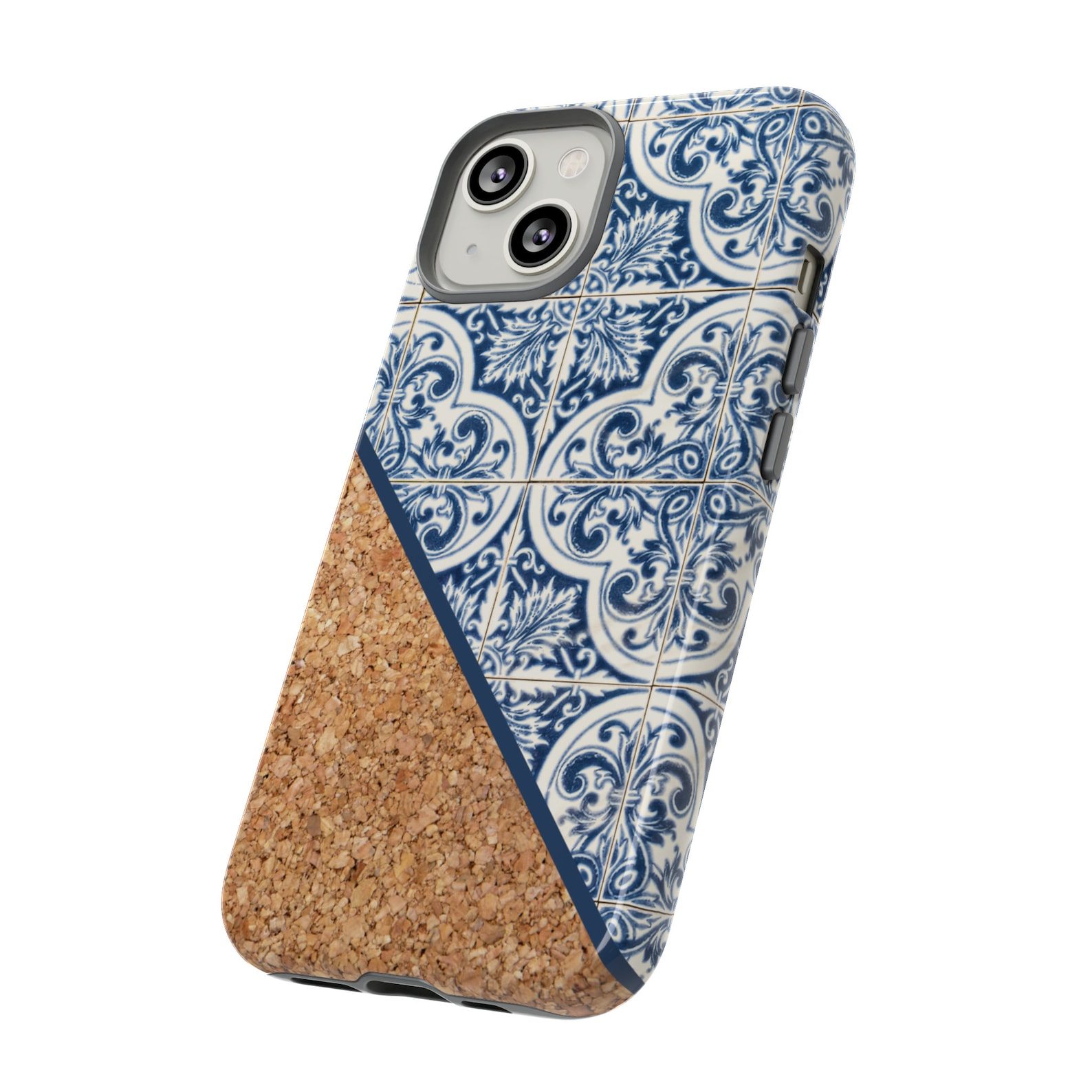 Portuguese Tiles and Cork Phone Case iPhone 15 14 Pro Max 13 12 11 ...