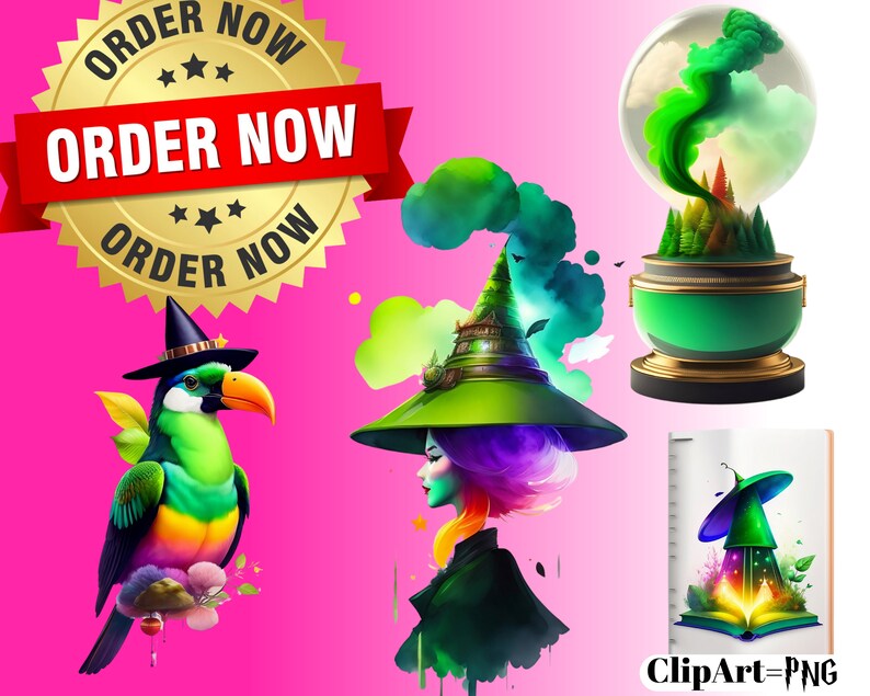 Witch Jungle Clipart Witch Clip Art Png Magic Clip Art - Etsy