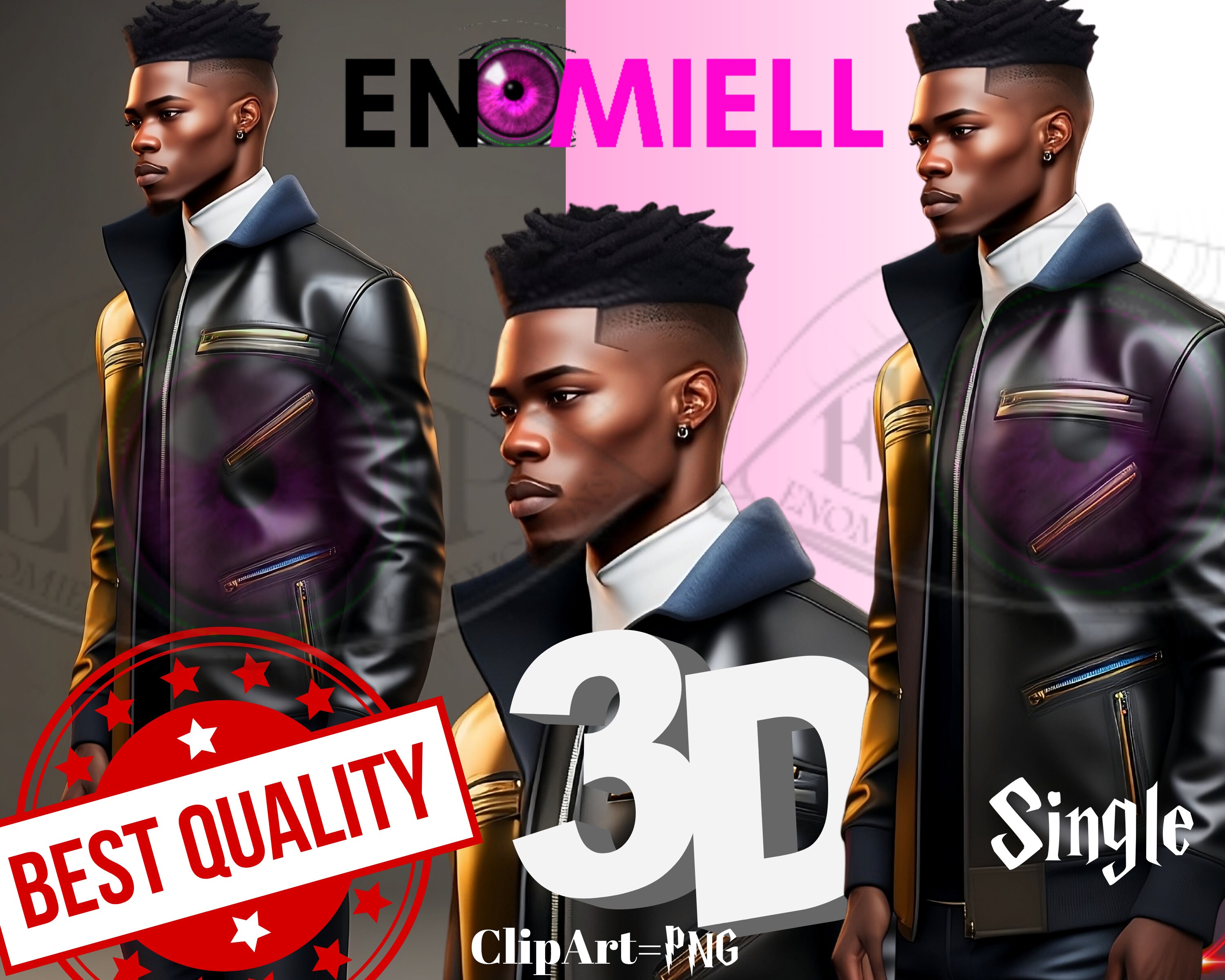 Handsome Black Man Clipart Sexy Darkskin Brotha African American Model ...