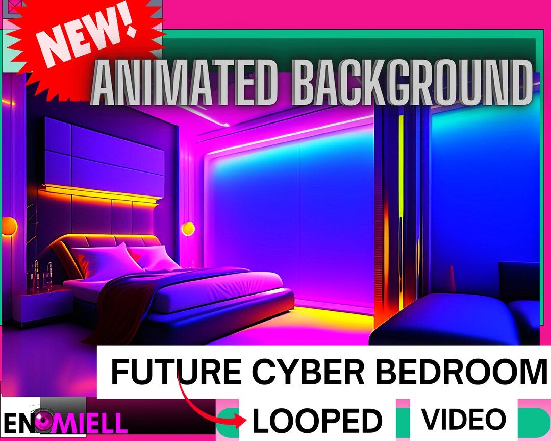 Cyberpunk Virtual Background Rain Room Cyber Background Cozy Ambience ...