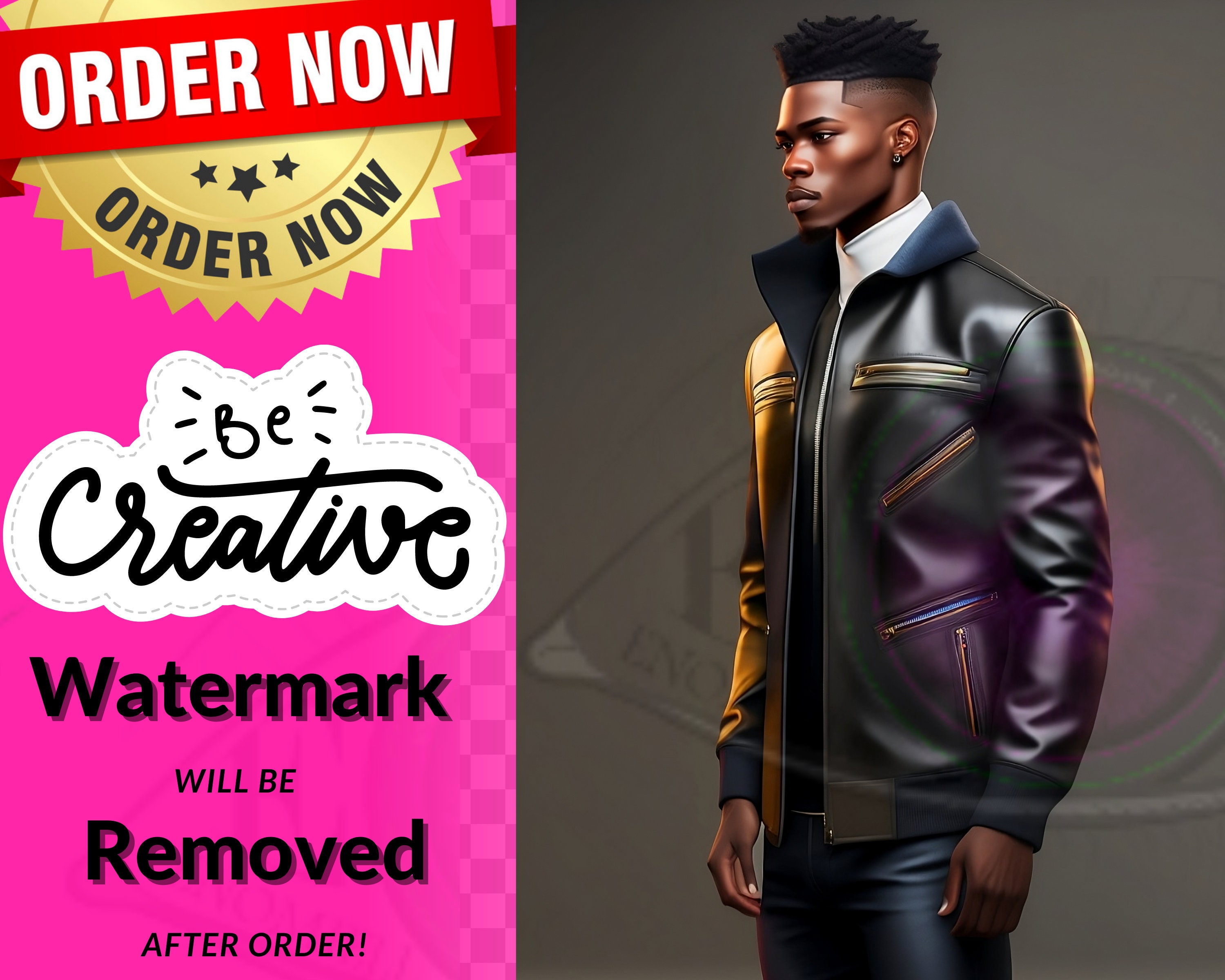 Handsome Black Man Clipart Sexy Darkskin Brotha African American Model ...