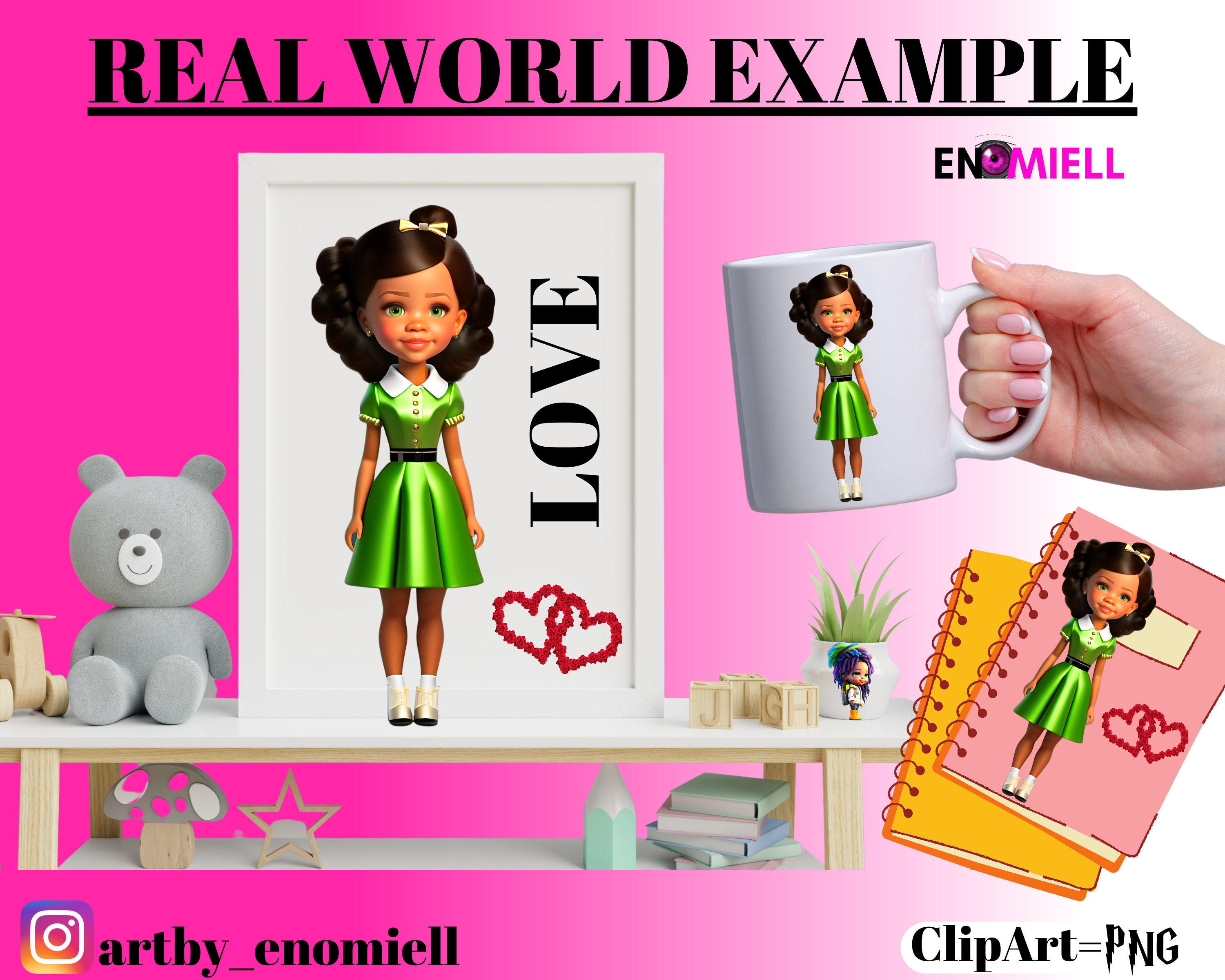 Mixed Black Girl Clipart Fashion Little Girl Clipart Girl Boss - Etsy