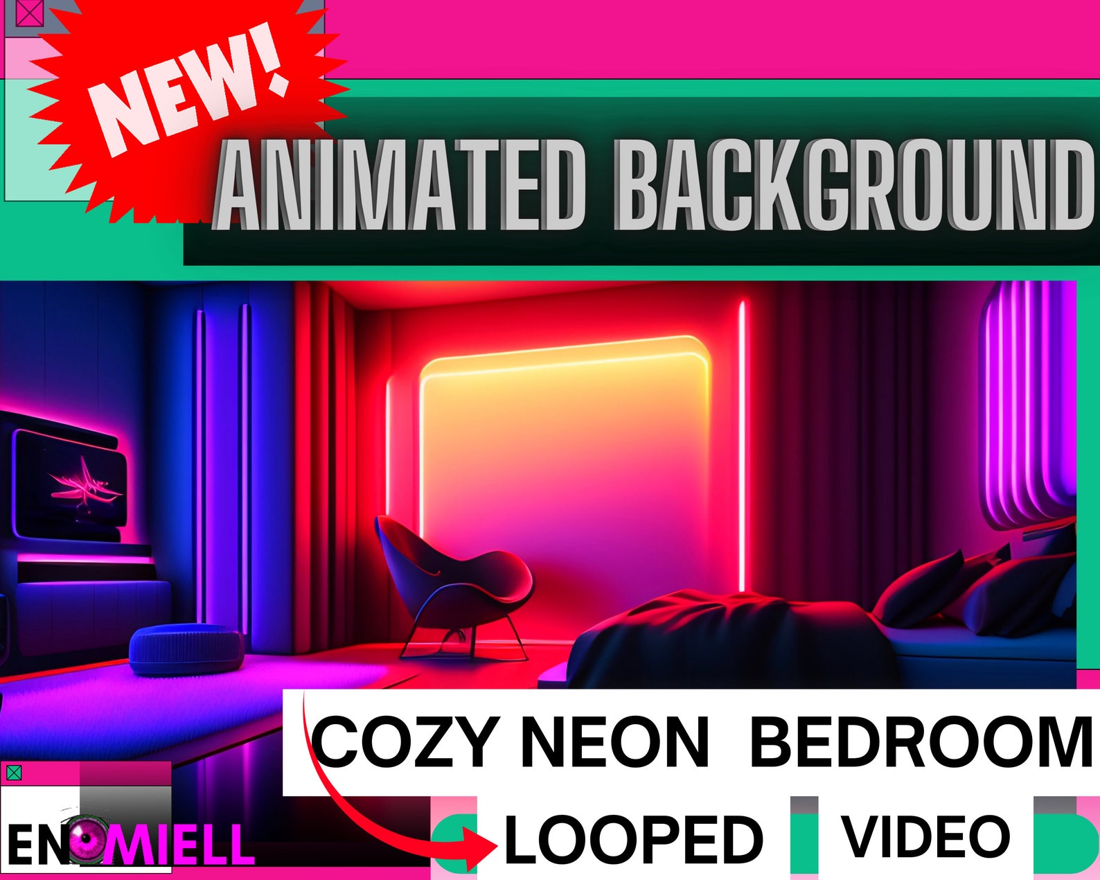 ANIMATED VIRTUAL BACKGROUND Future Lofi Background Cozy Room Style Loop ...