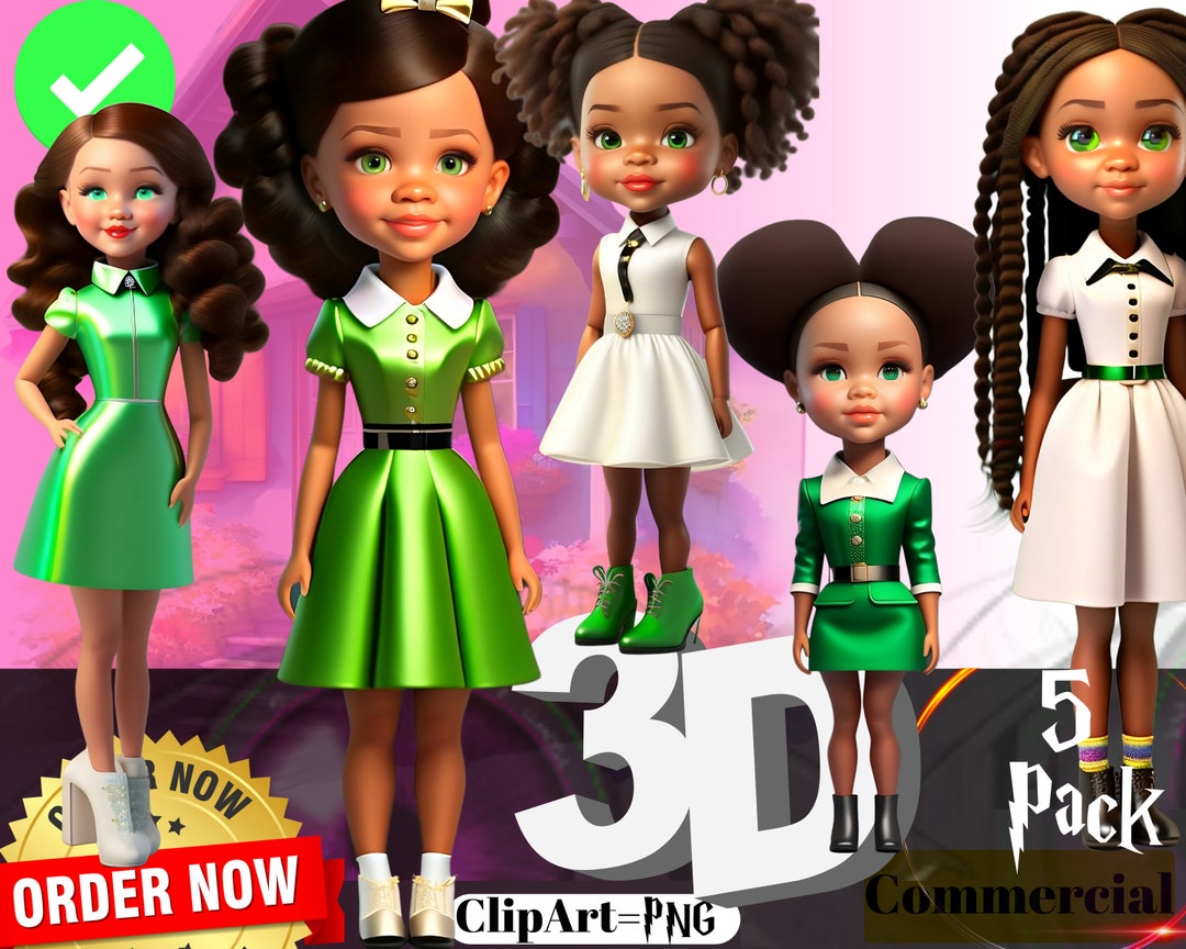 Mixed Black Girl Clipart Fashion Little Girl Clipart Girl Boss - Etsy